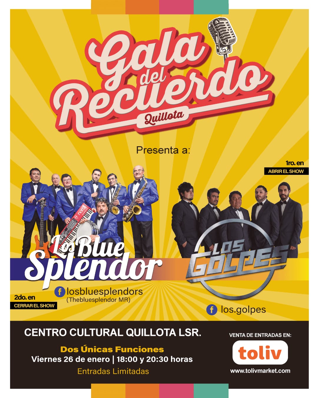 “Los Blue Splendor” y “Los Golpes” se presentarán en el Centro Cultural ...